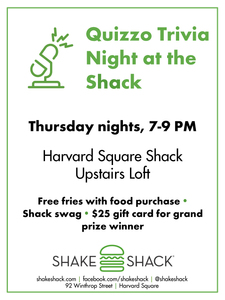 Quizzo Trivia Nights at Shake Shack, Harvard Square [08/20/15]