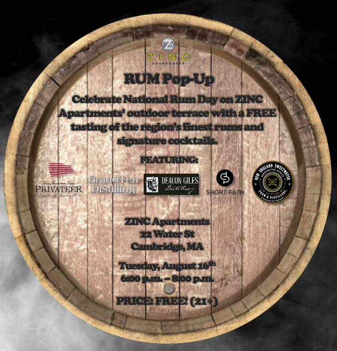 ZINC Apartments Celebrates National Rum Day with Outdoor Rum Pop-Up ...