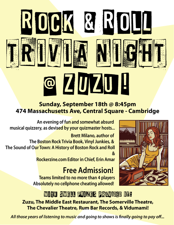 Rock and Roll Trivia Night at Zuzu [09/18/16]
