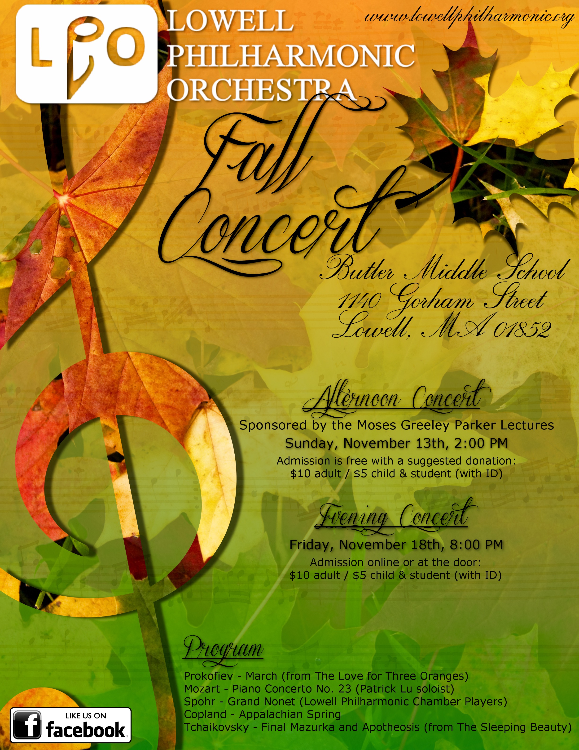 Lowell Philharmonic Orchestra: Fall Afternoon Concert [11/13/16]