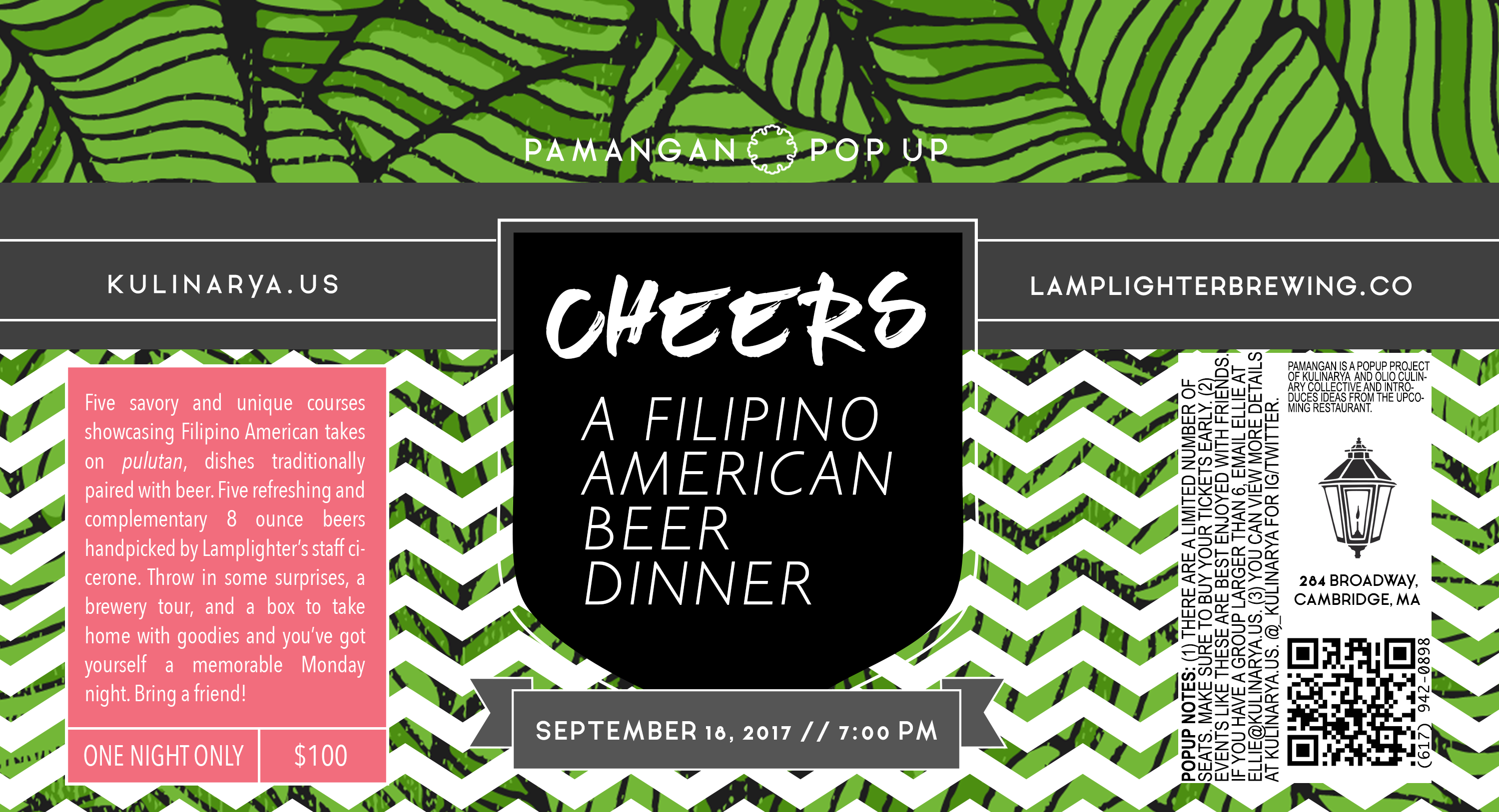 Cheers: Filipino American Beer Dinner at Lamplighter [09/18/17]