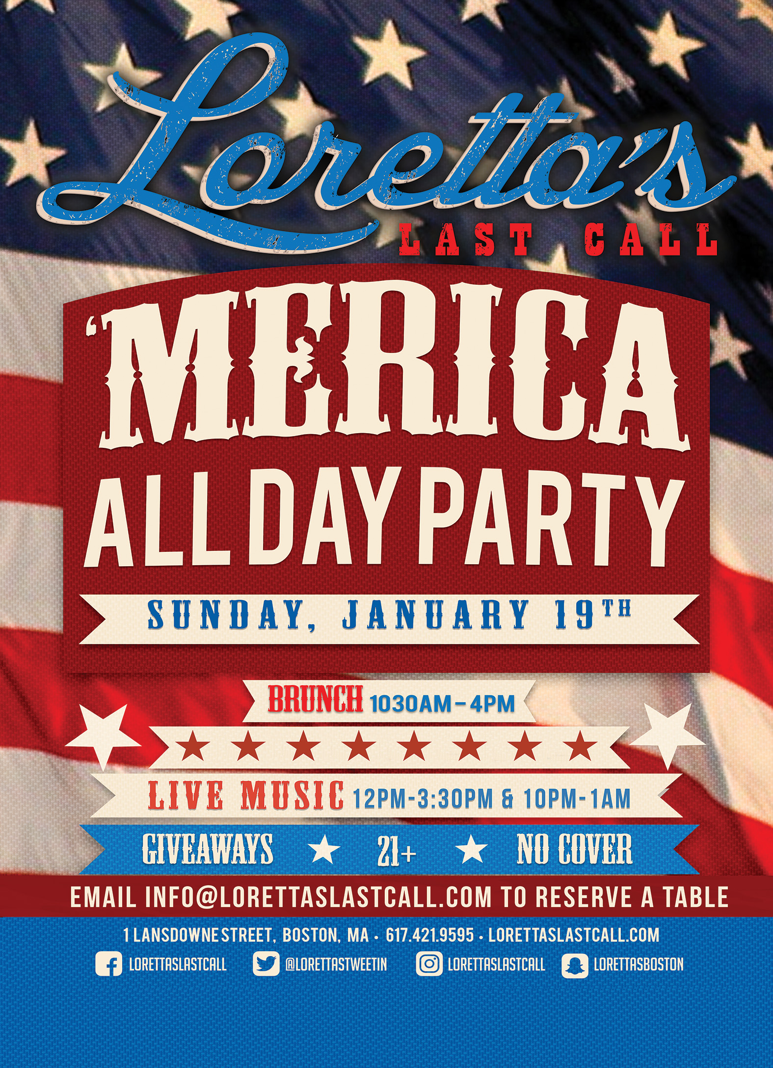 'Merica All Day Party at Loretta's Last Call [01/19/20]