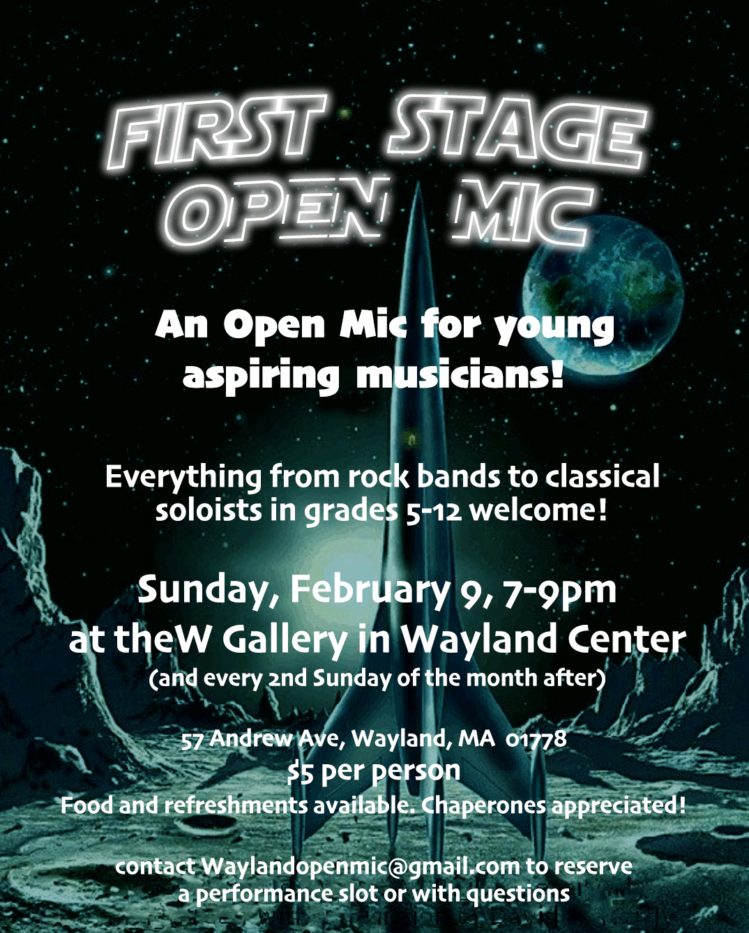 First Stage Student Open Mic Night at the W Gallery [02/09/20]